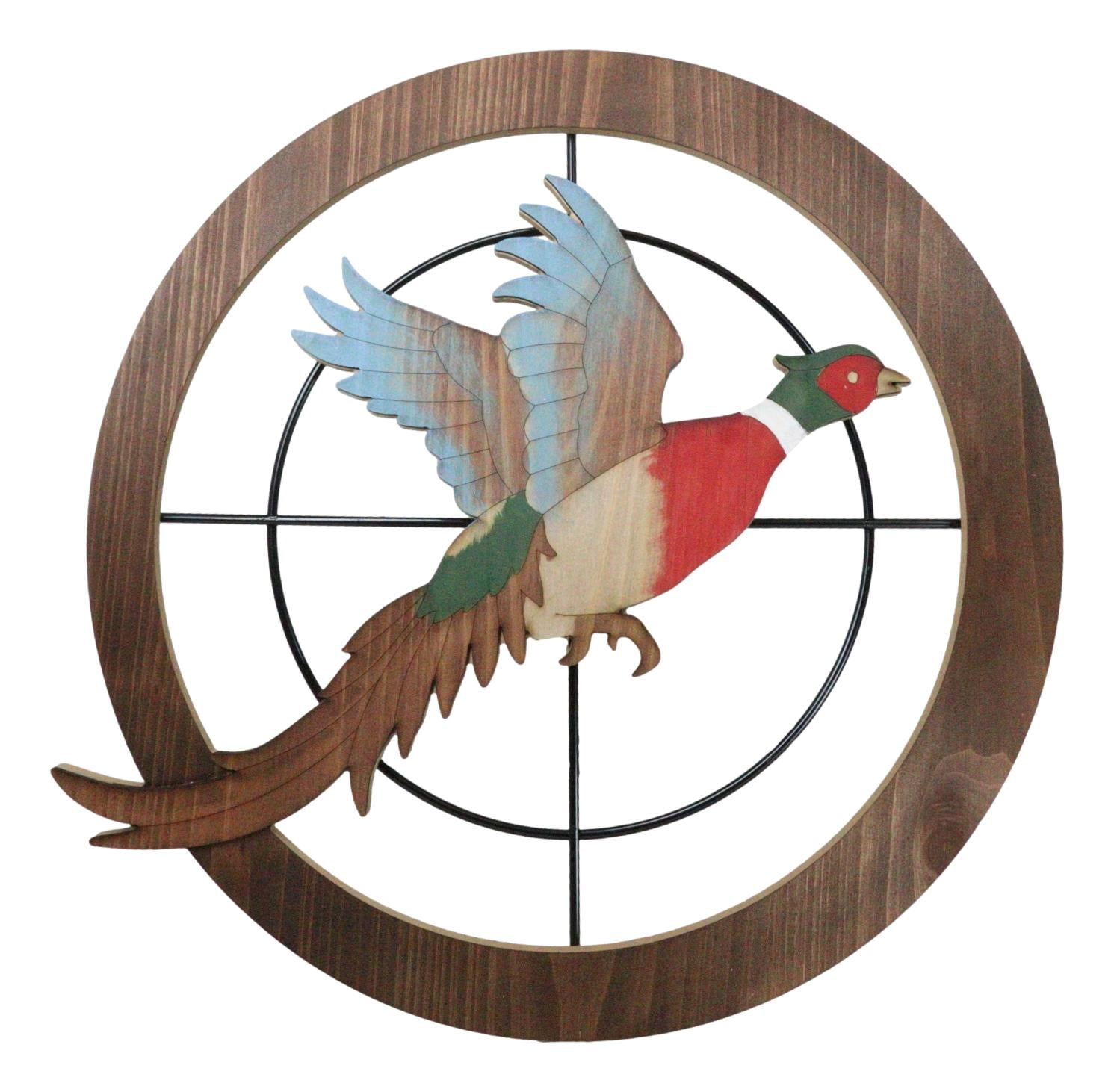 Rustic Pheasant Bird Hunting in Scope Crosshairs Hunting MDF Wood Wall ...