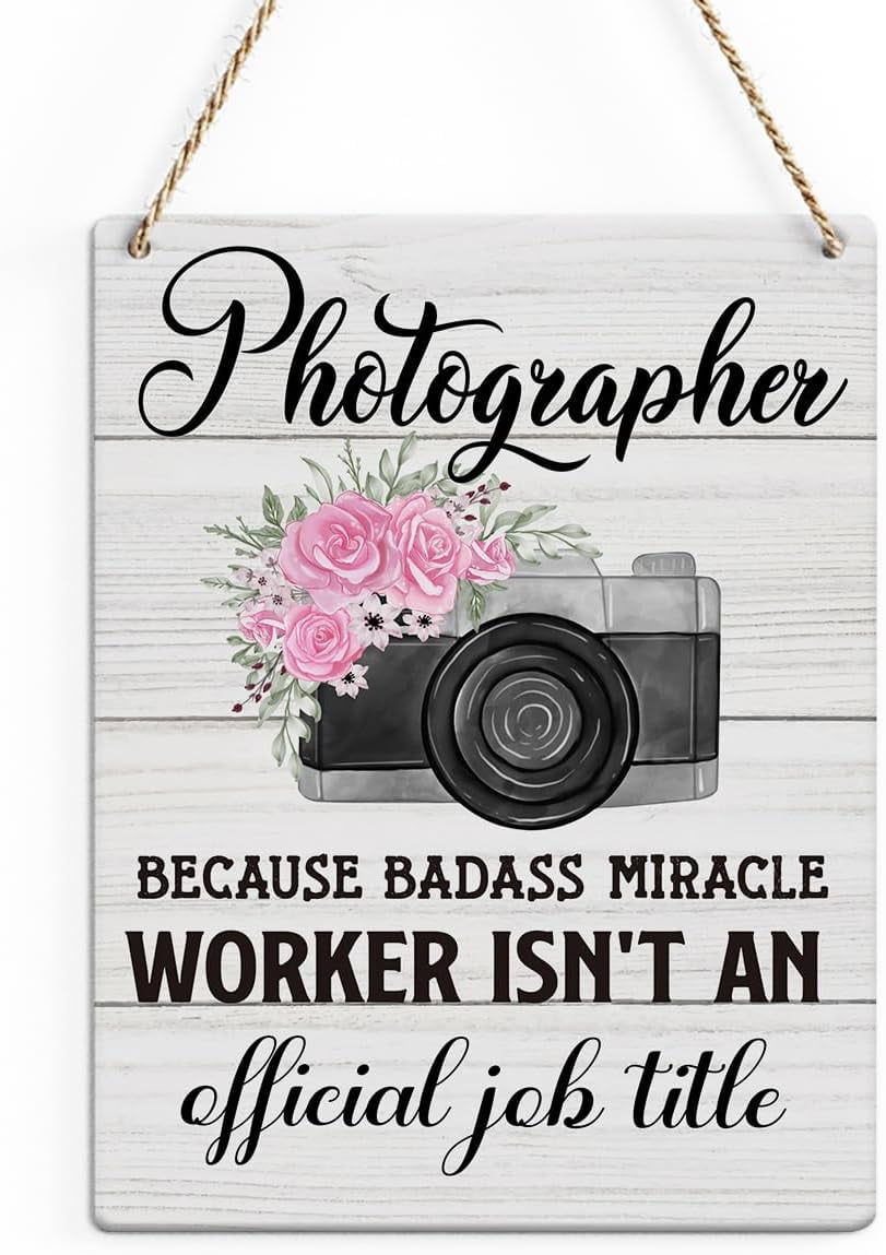 Rustic Photographer Wood Decor Sign, Floral Photographer Quote Printed ...