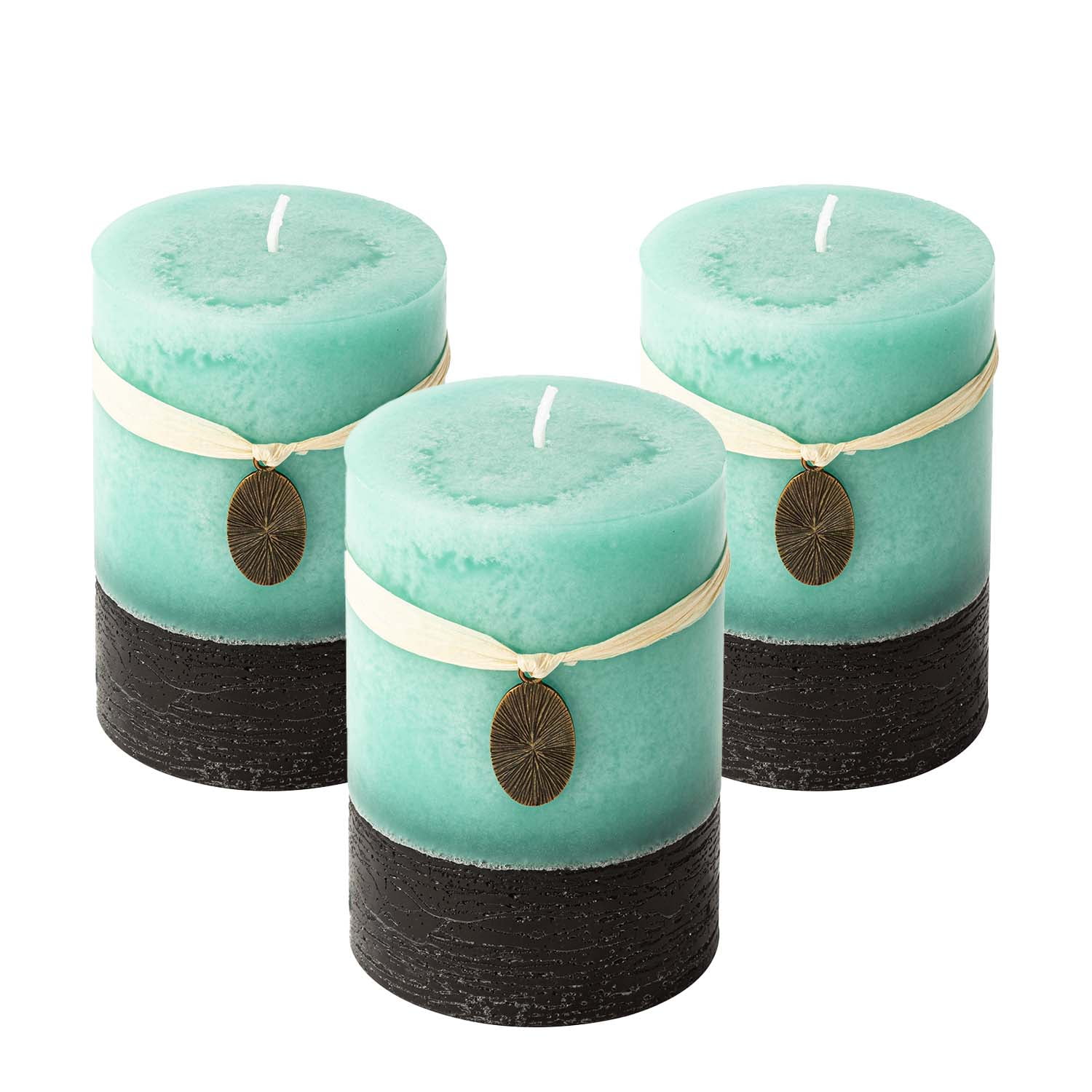 Rustic Pillar Candles Mottled 3x4'' Home Décor Handmade (3 Packs ...