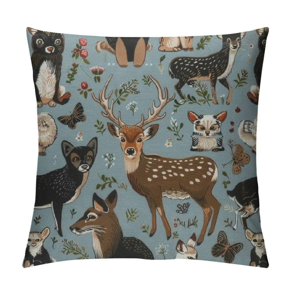 Rustic Pillow Cover Moose Bear Pillow Cover Wild Throw Pillowcase ...