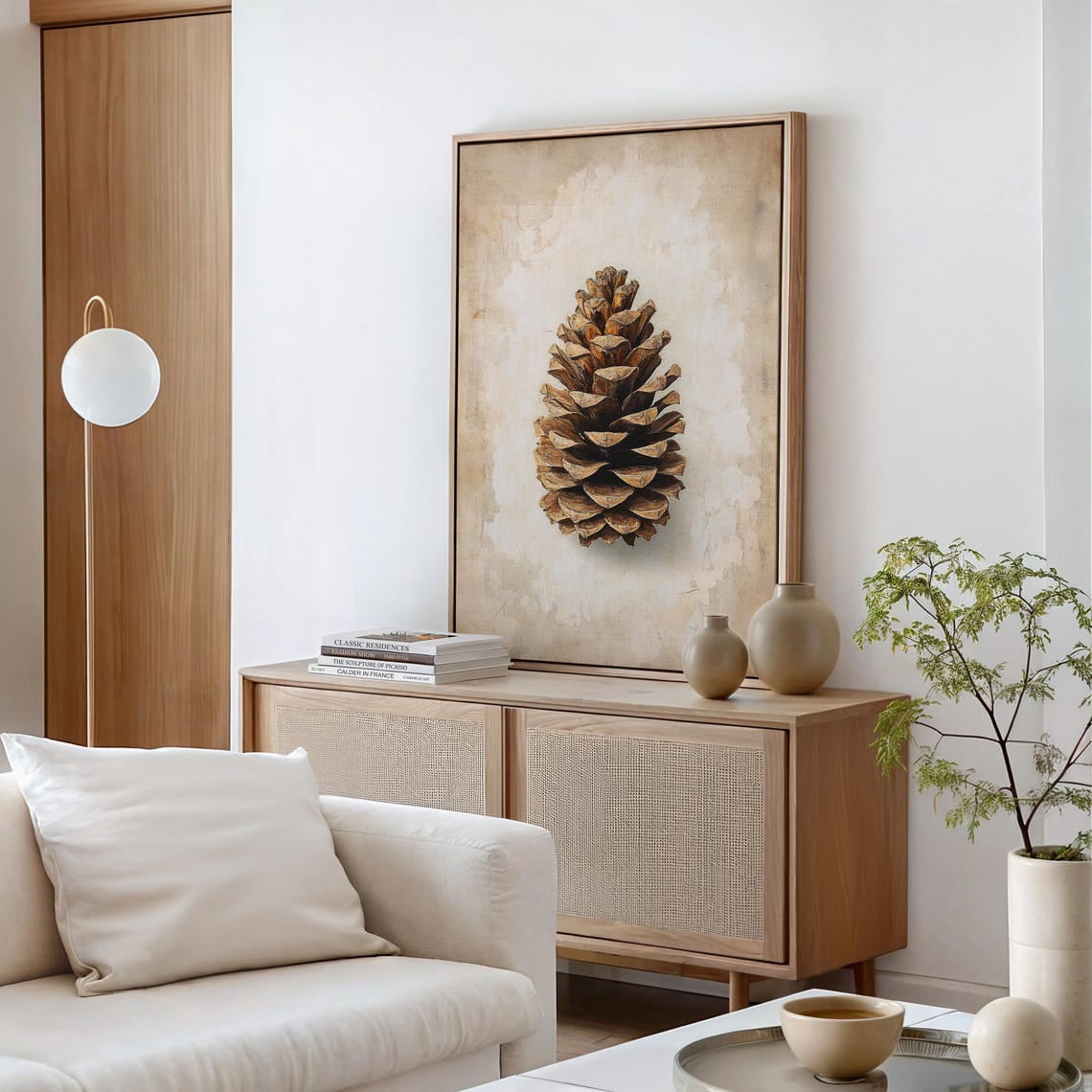 Rustic Pine Cone Art, Vintage Nature Wall Decor, Woodland Lodge Accent ...