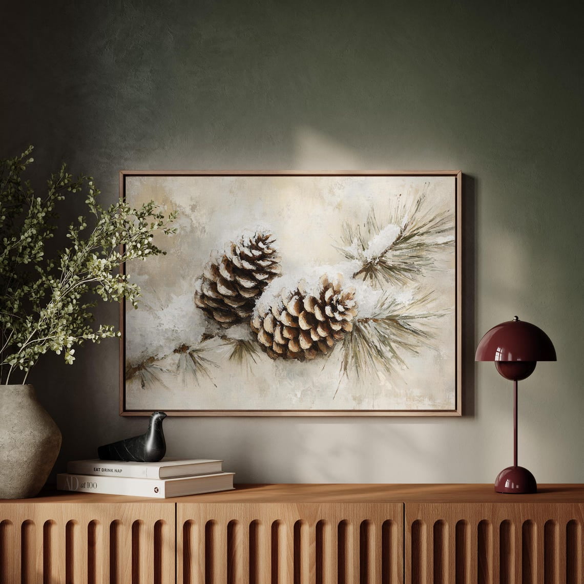 Rustic Pine Cone Winter - Snow-Dusted Natural Decor For Holiday Charm ...