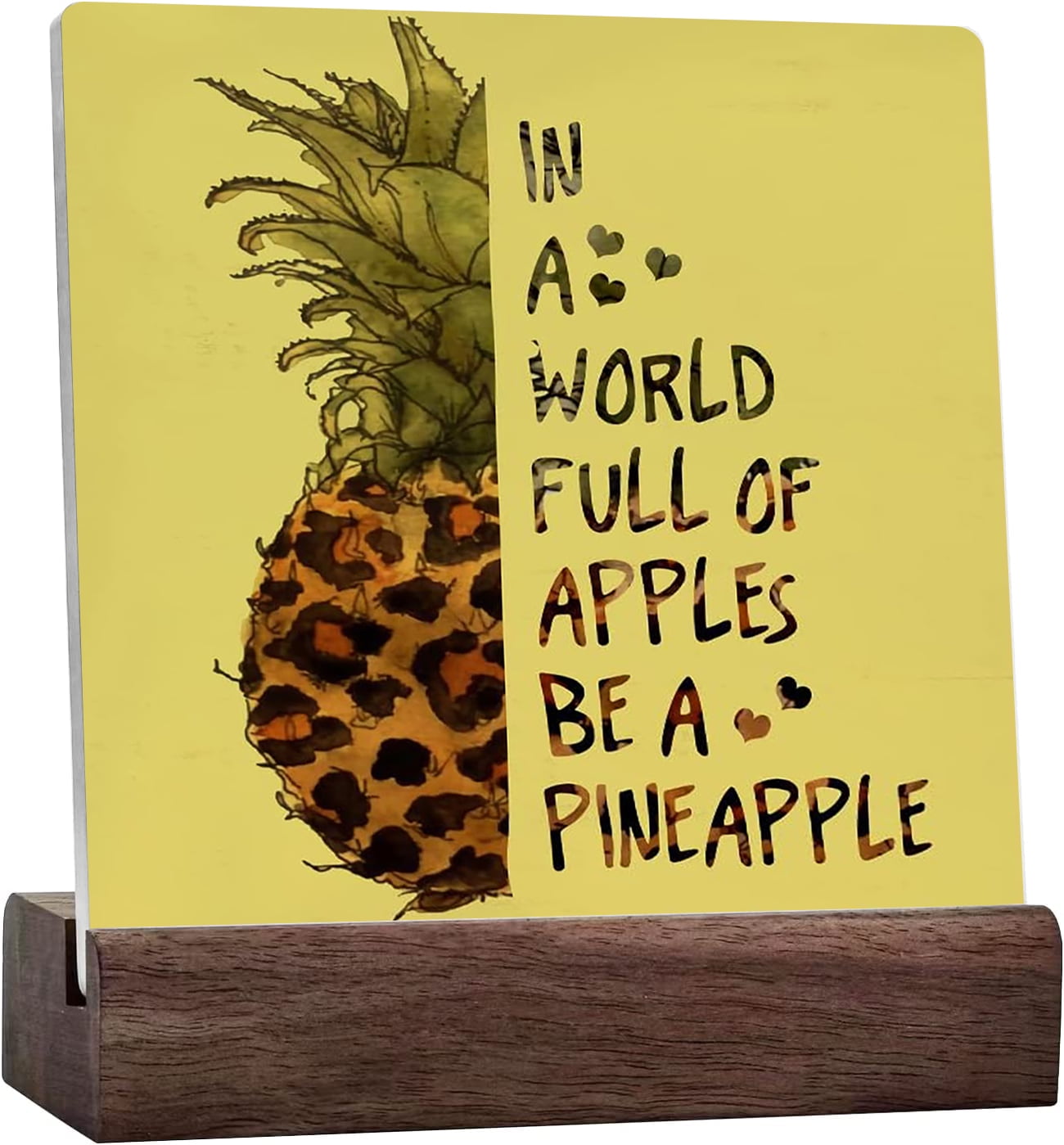 Rustic Pineapple Ceramic Desk Sign, Farmhouse Summer Artwork Decor, Be ...