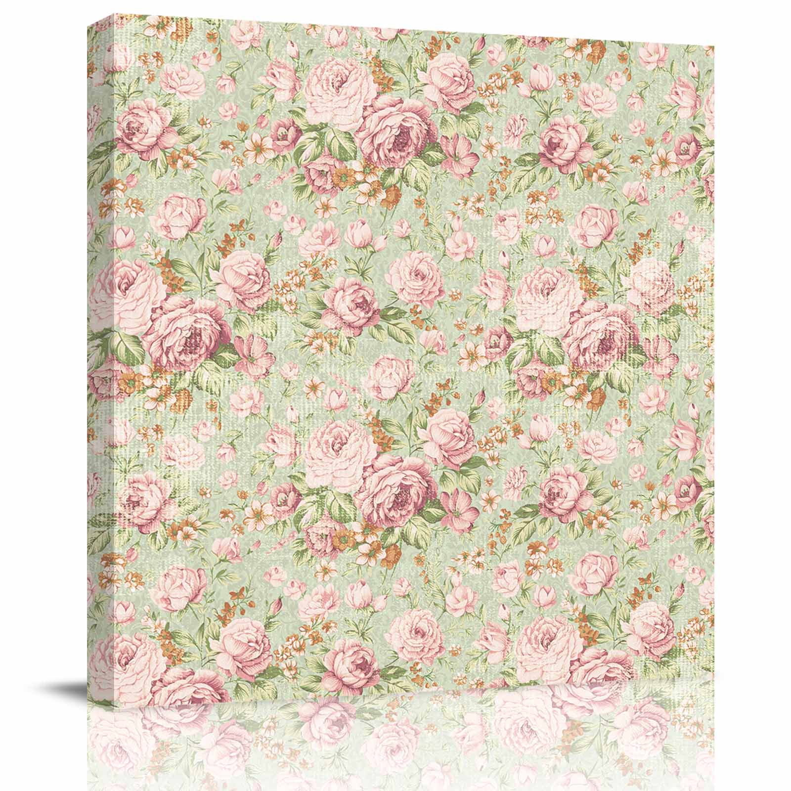 Rustic Pink Rose Canvas Print Wall Art Painting, Modern Wall Decor for ...