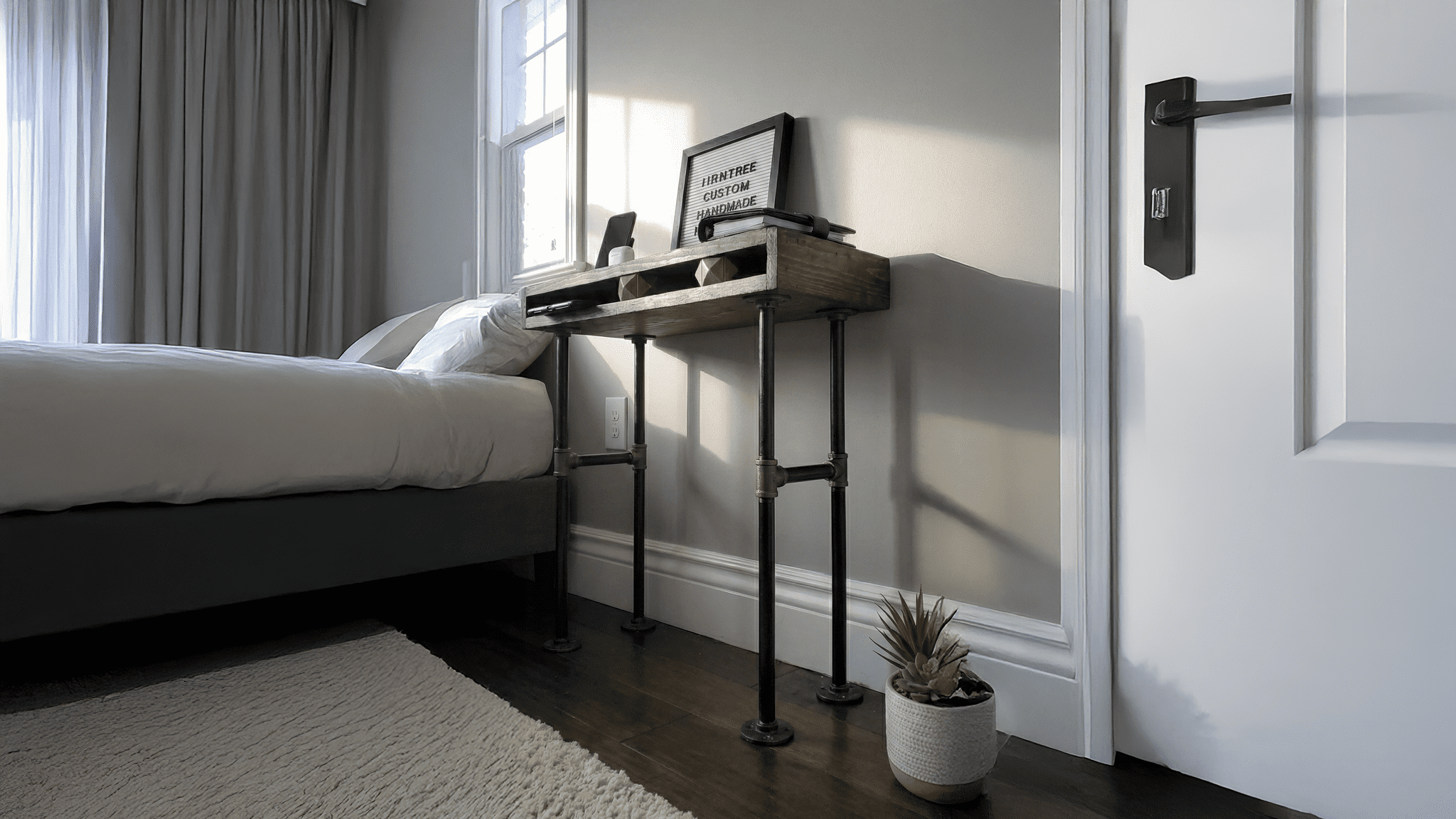 Rustic Pipe End Table Halo 10 Inches - Walmart.com