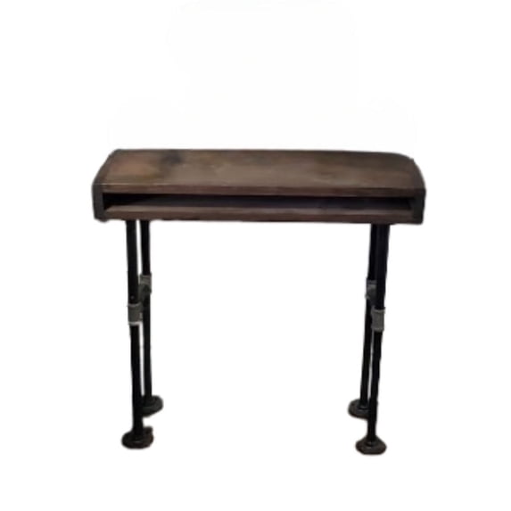 Rustic Pipe End Table – Industrial Wood & Metal Side Table ...