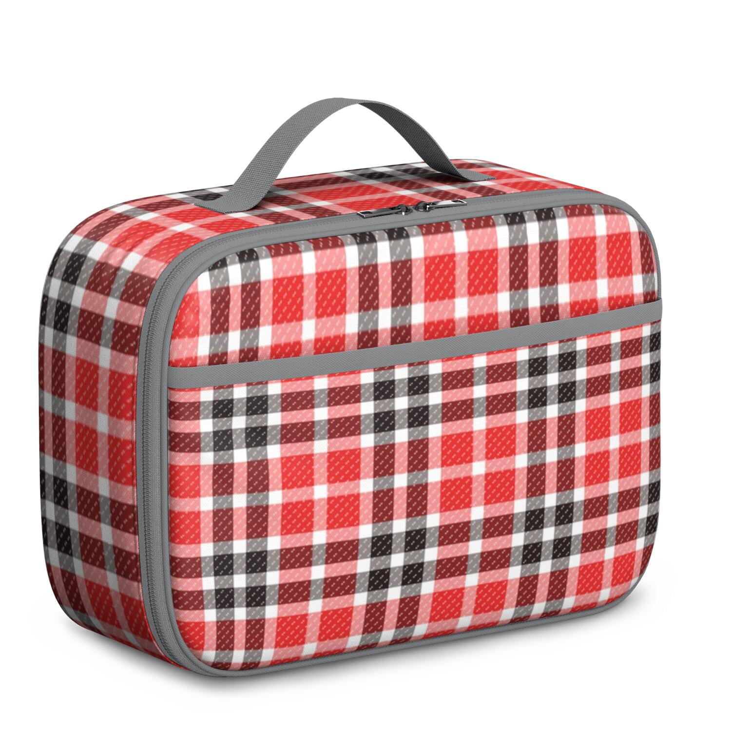 Rustic Plaid Reusable Cooler Tote Bag - Separate Mesh Compartment ...