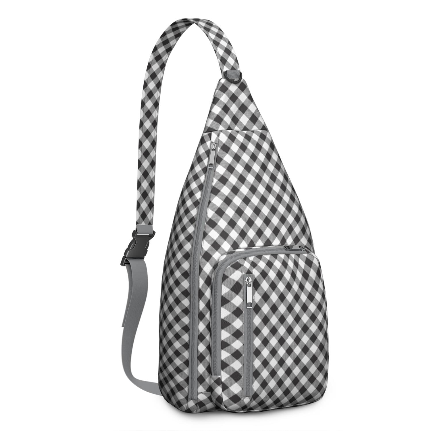 Rustic Plaid Sling Backpack - Farmhouse-Inspired Checkered Print ...