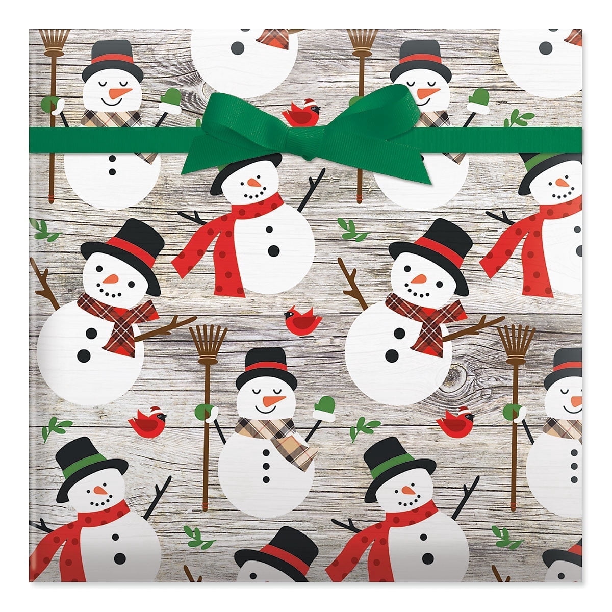 "Rustic Plaid Snowman, Heavy Jumbo Paper Christmas Gift Wrap Roll, 23 ...