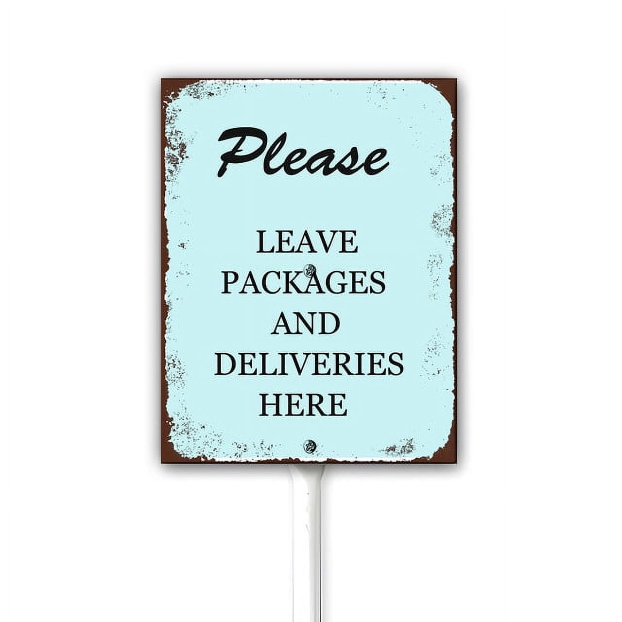 Rustic Please Leave Packages And Deliveries Here Aluminum Sign With ...