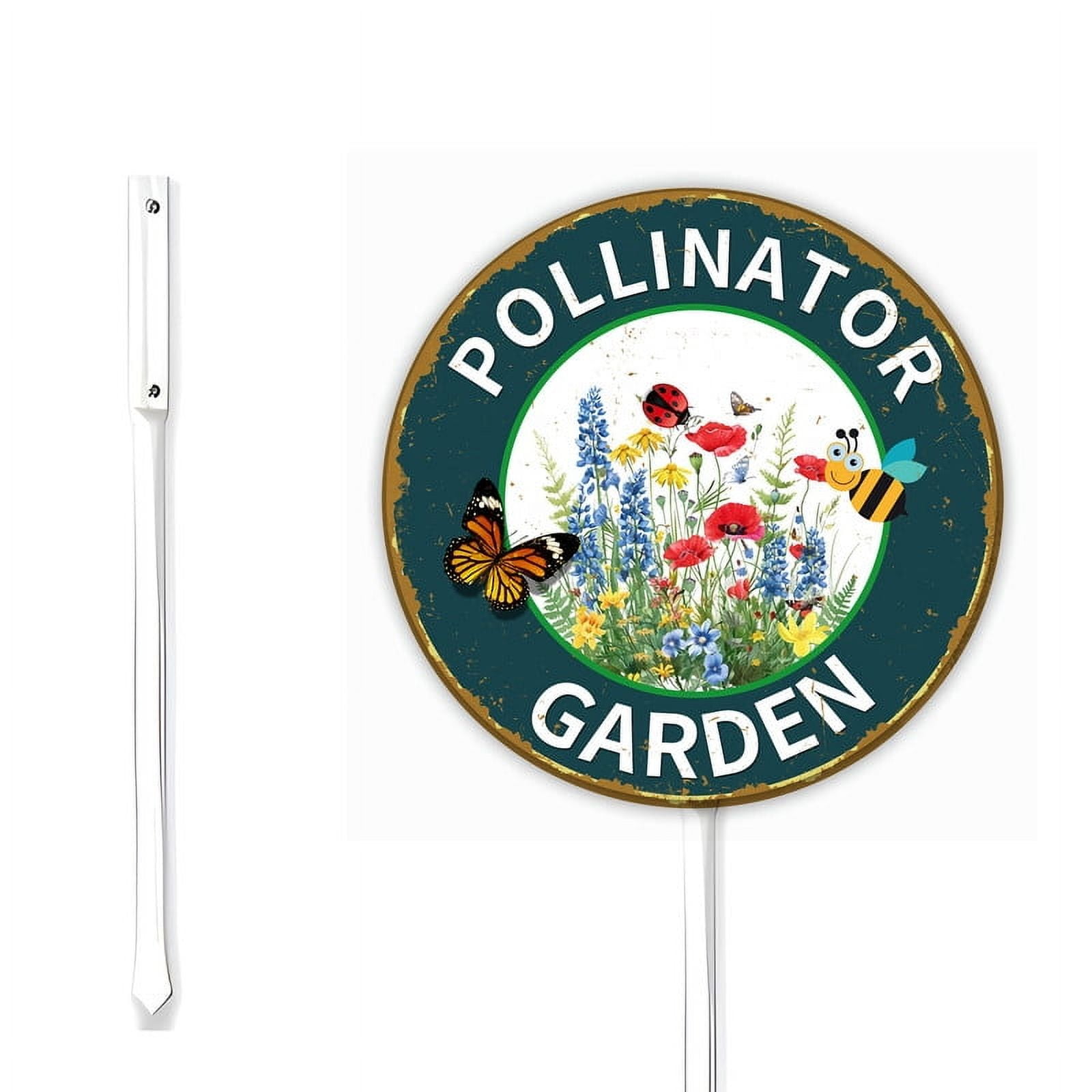 Rustic Pollinator Friendly Garden Sign for Bees, Butterflies And ...