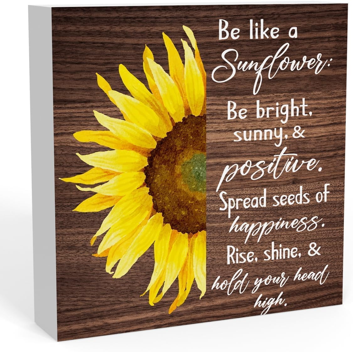 Rustic Positivity Quote Wood Box Sign, Farmhouse Be a Sunflower Artwork ...