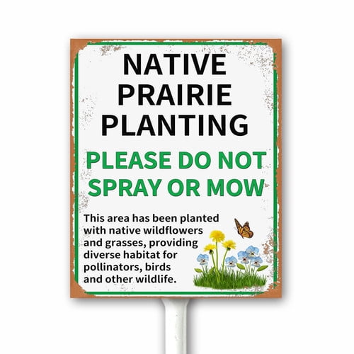 Rustic Prairie Planting Sign Native Plant Sign Wildflower Pollinators ...