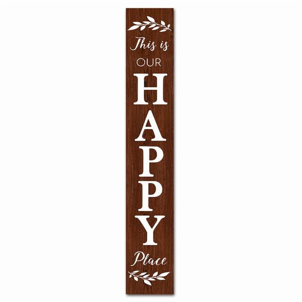 Rustic Primitive This Is Happy Place Porch Sign,Unique Vertical Decor ...