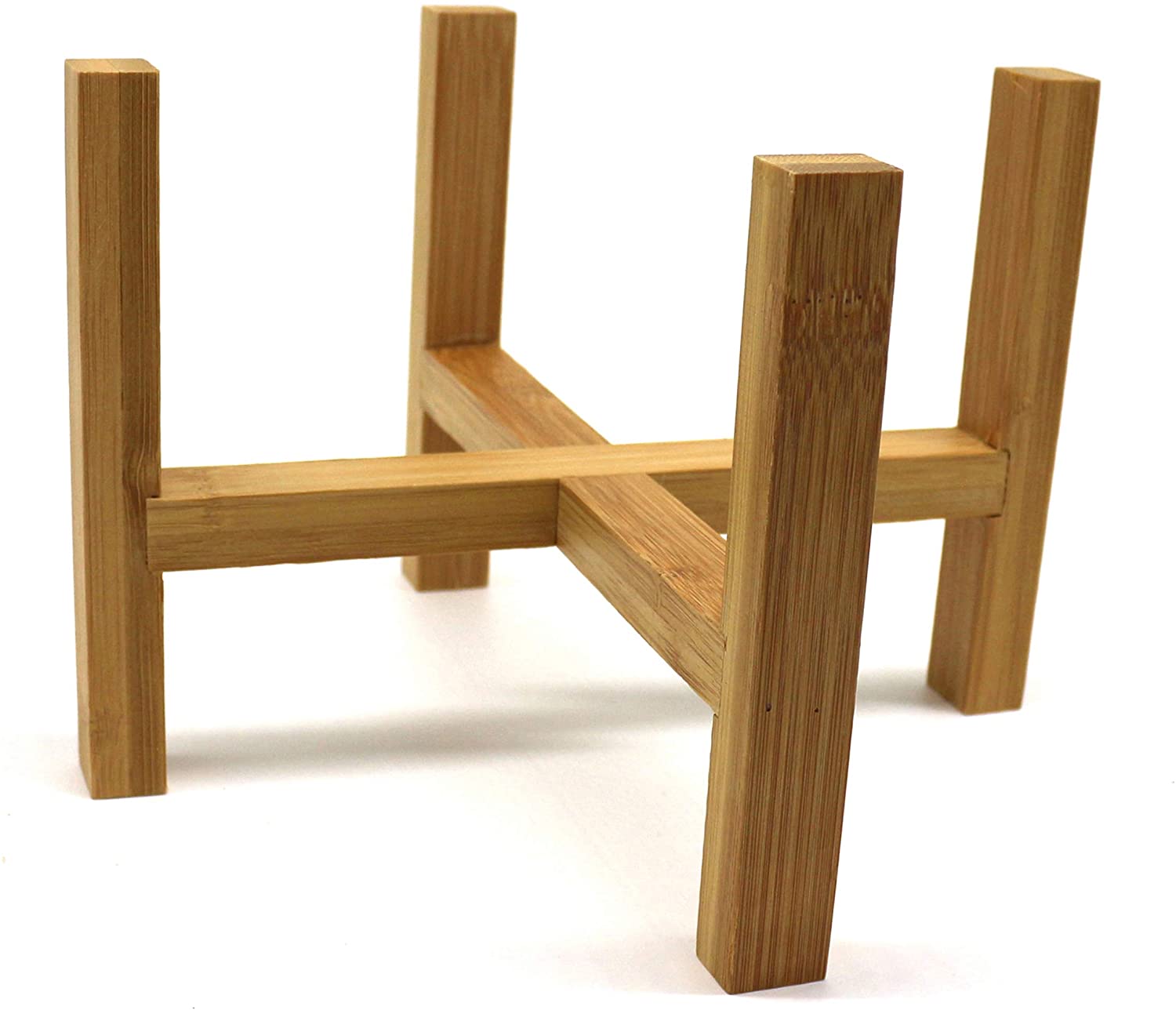 Rustic Primitives Bamboo Indoor/Outdoor Planter Potted Stand Flower Pot ...