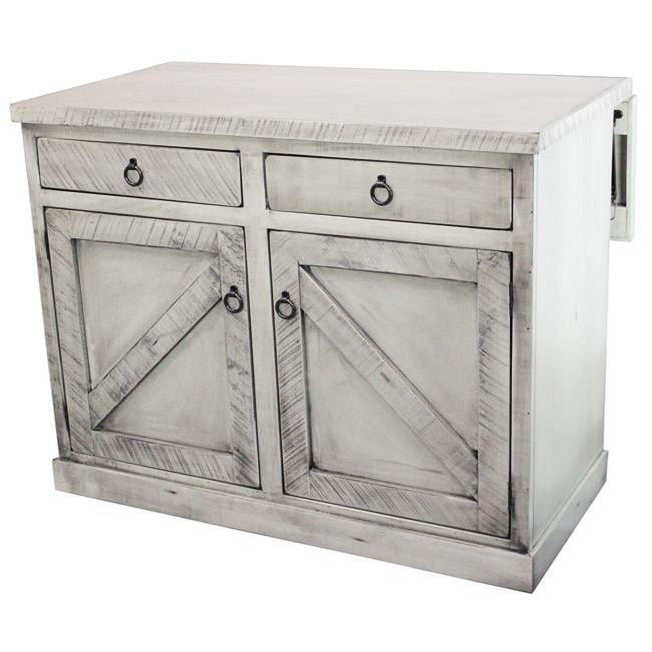 Rustic Promo Kitchen Island with Flip-up Top in Rustic Dela Verria ...