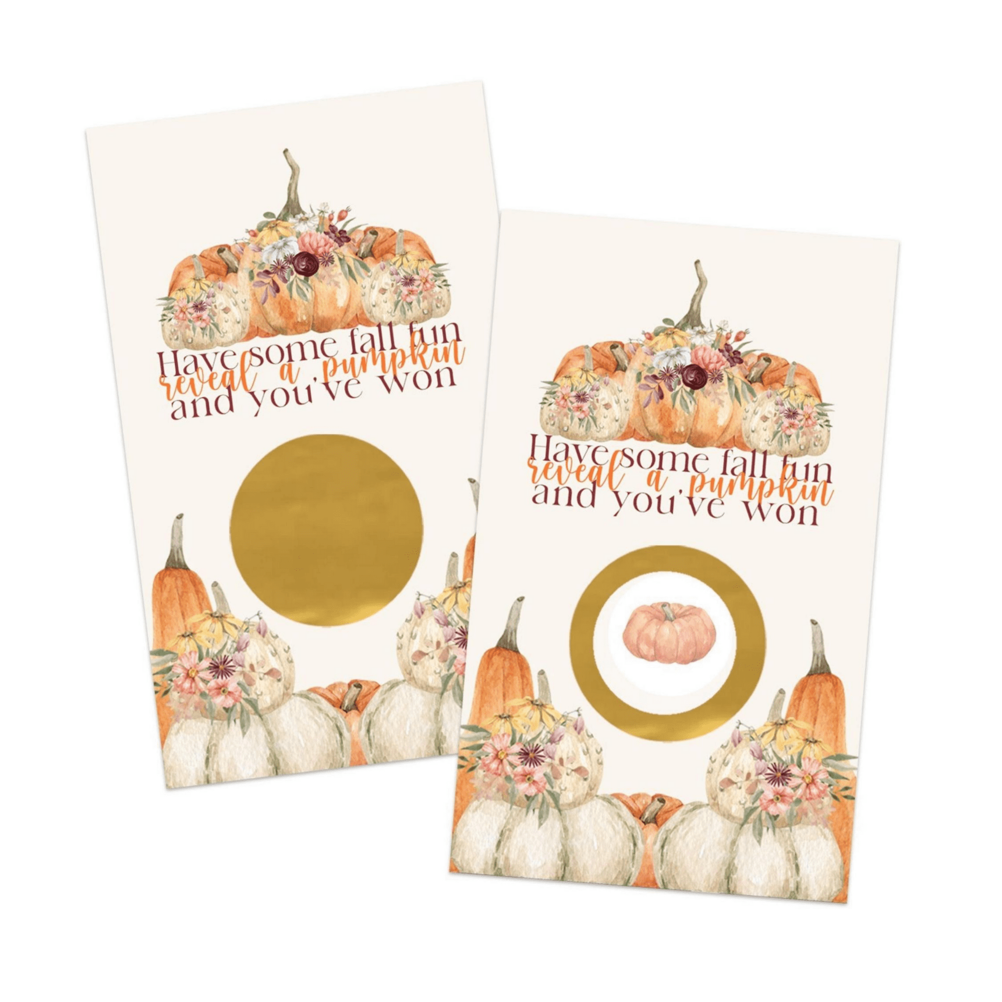 Rustic Pumpkin Scratch Off Game Cards - 30 Pack for Thanksgiving ...