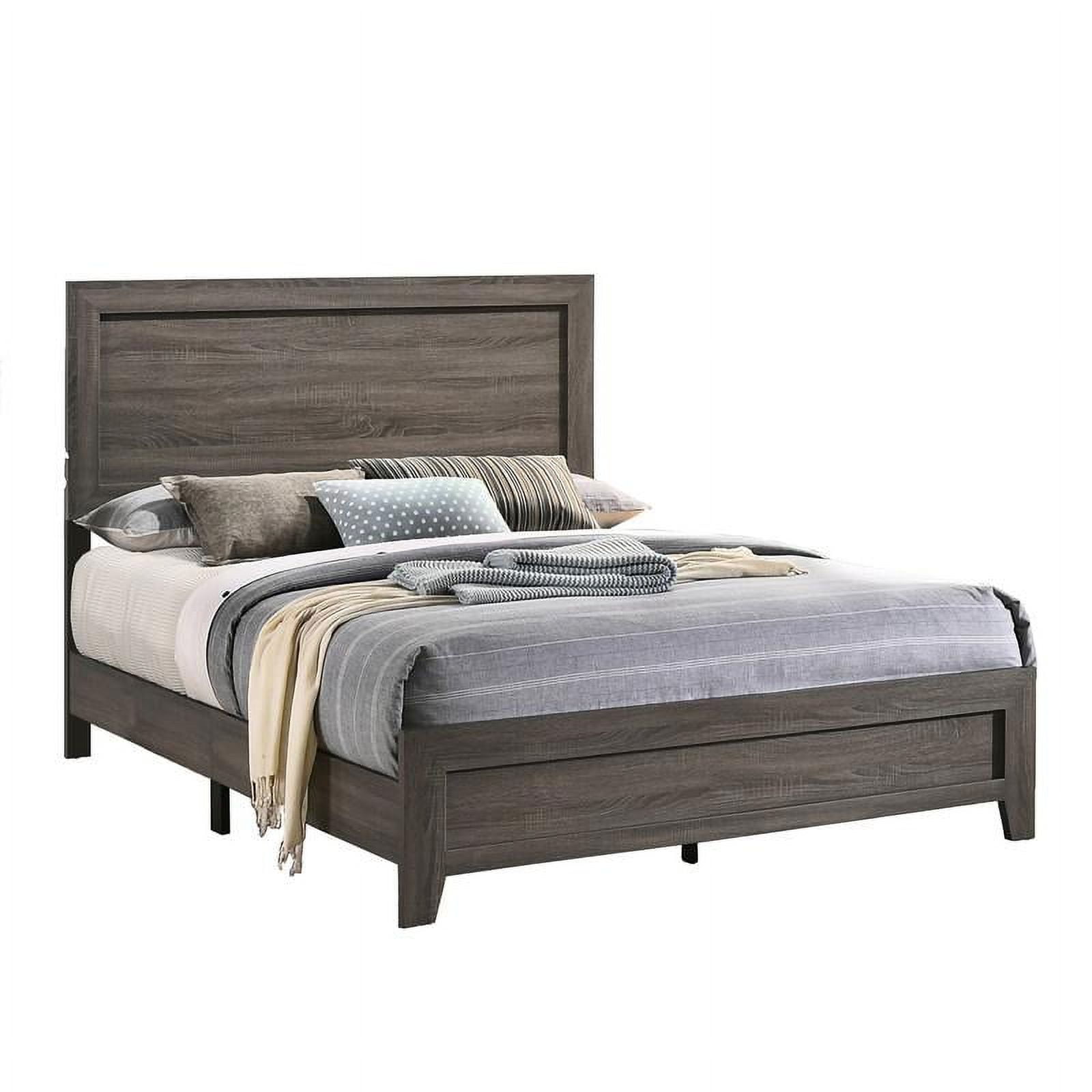 Rustic Queen Sized Bed in Gray Wood - Walmart.com