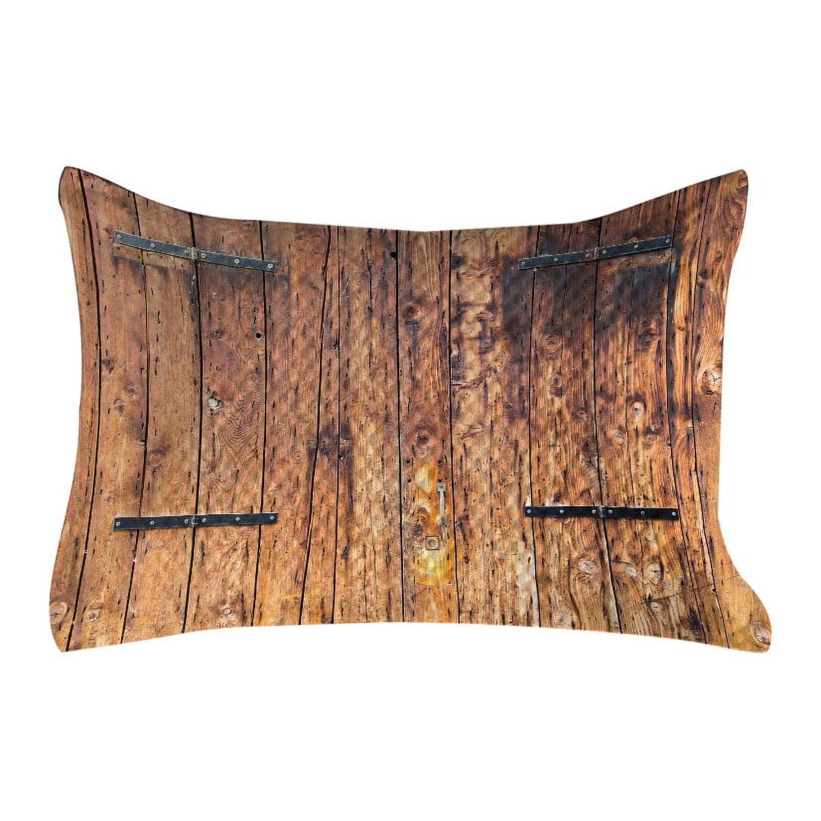 Rustic Quilted Pillowcover, Antique Timber Planks in Weathered Tones ...