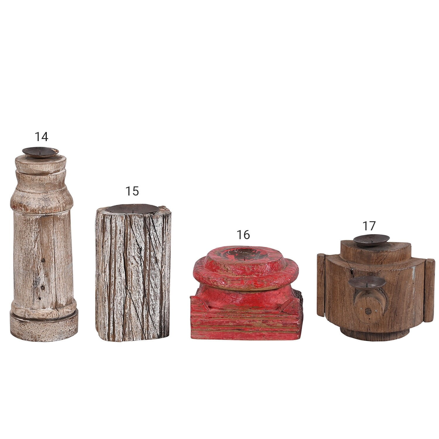 Rustic Ranch Style Salvaged Wooden Candle Holder | Distressed Wooden ...