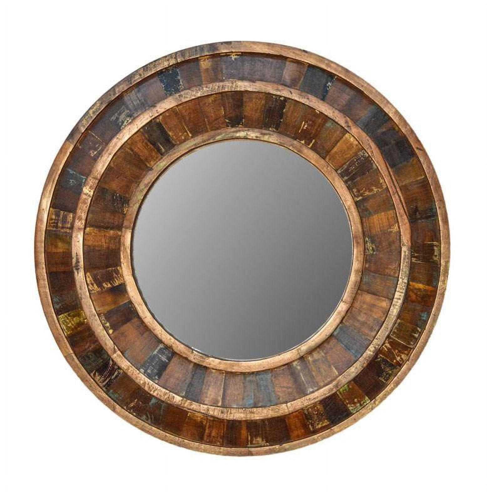 Rustic Reclaimed Round Wooden Mirror 36" - Walmart.com