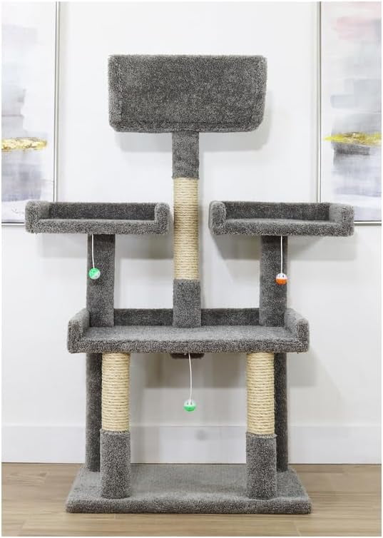 Rustic Recluse Extra Large Cat Tree 56" H x 30" W x 24" D Multi-Level ...