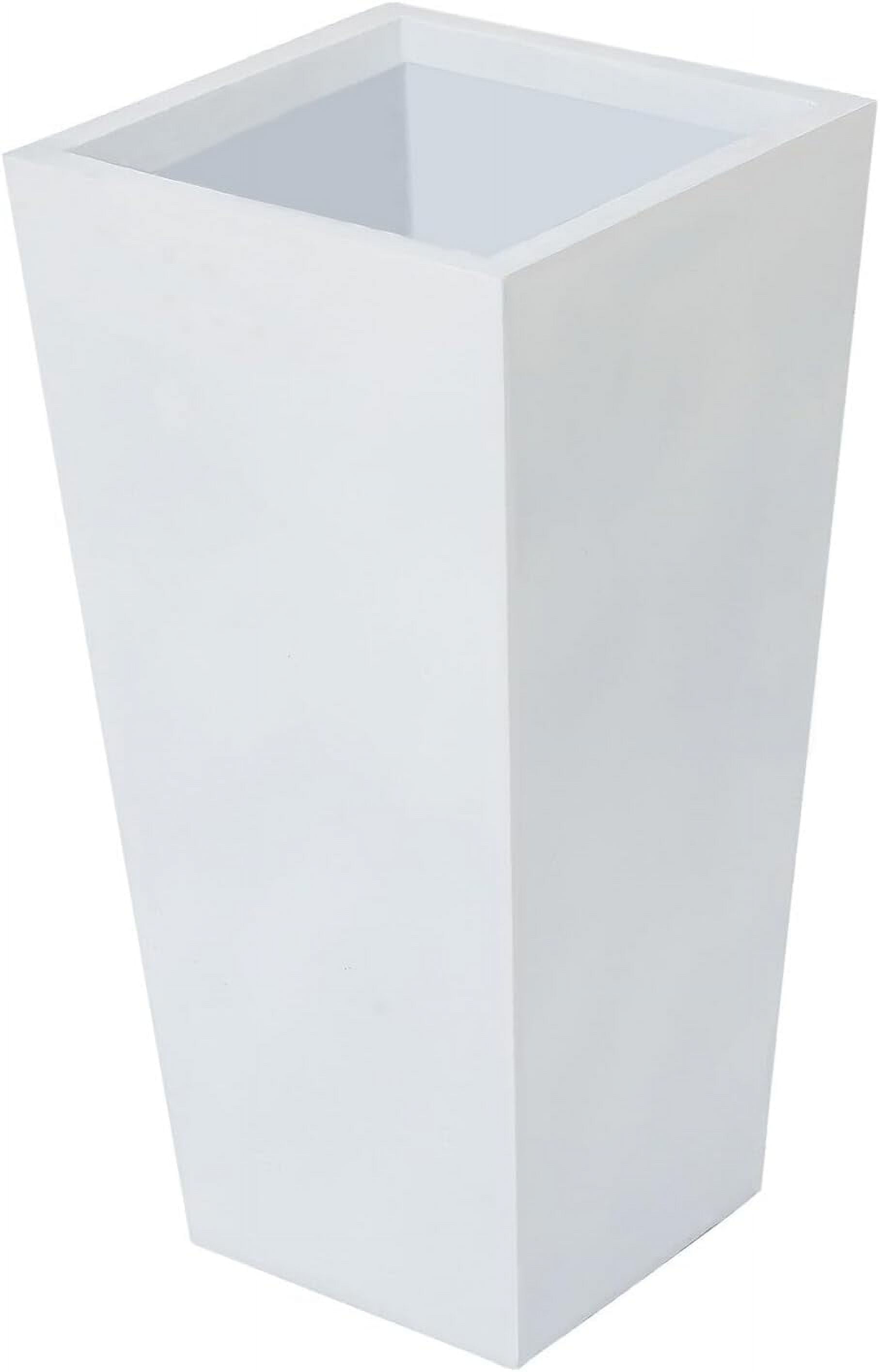 Rustic Recluse White MgO 18.5In. H Tall Tapered Square Planter, Stone ...