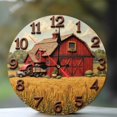 Rustic Red Barn Farm Wall Clock Decorative Clock 10-Inch Silent Wooden ...