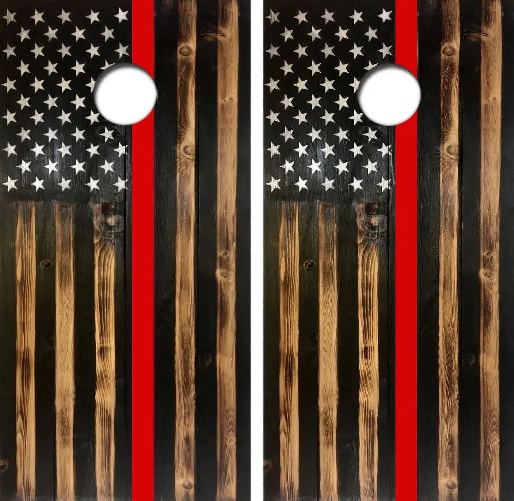 KT Cornhole Wraps Rustic Red Lives Matter Flag Cornhole Wrap Decal with ...
