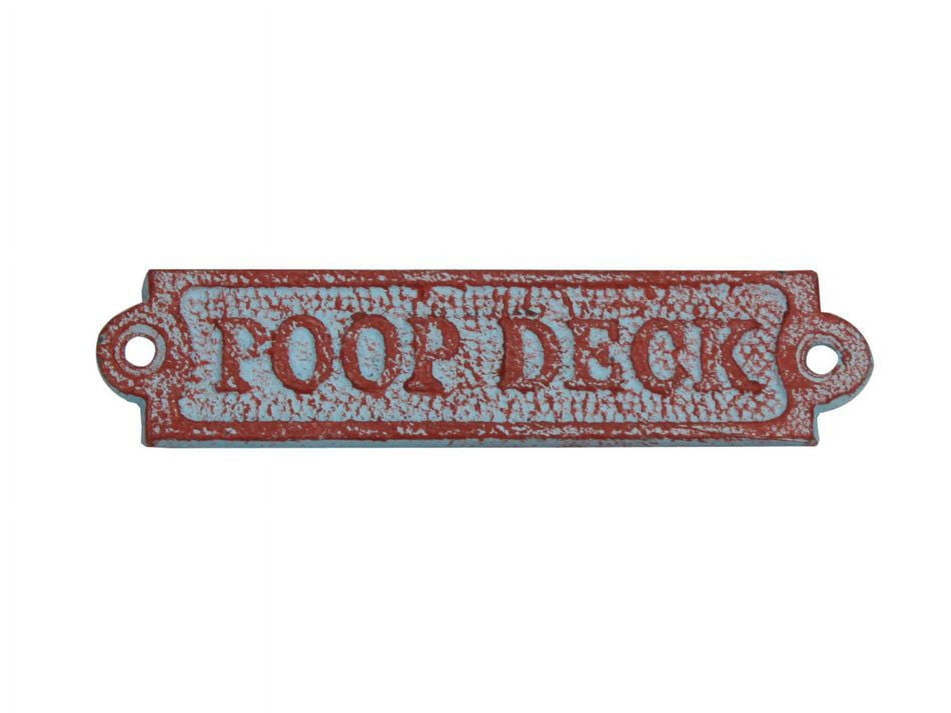 Rustic Red Whitewashed Cast Iron Poop Deck Sign 6" - Walmart.com