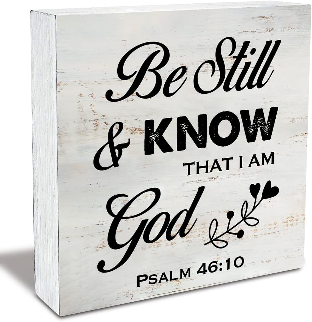 Rustic Religious Wood Box Sign Be Still and Know That I Am God ...