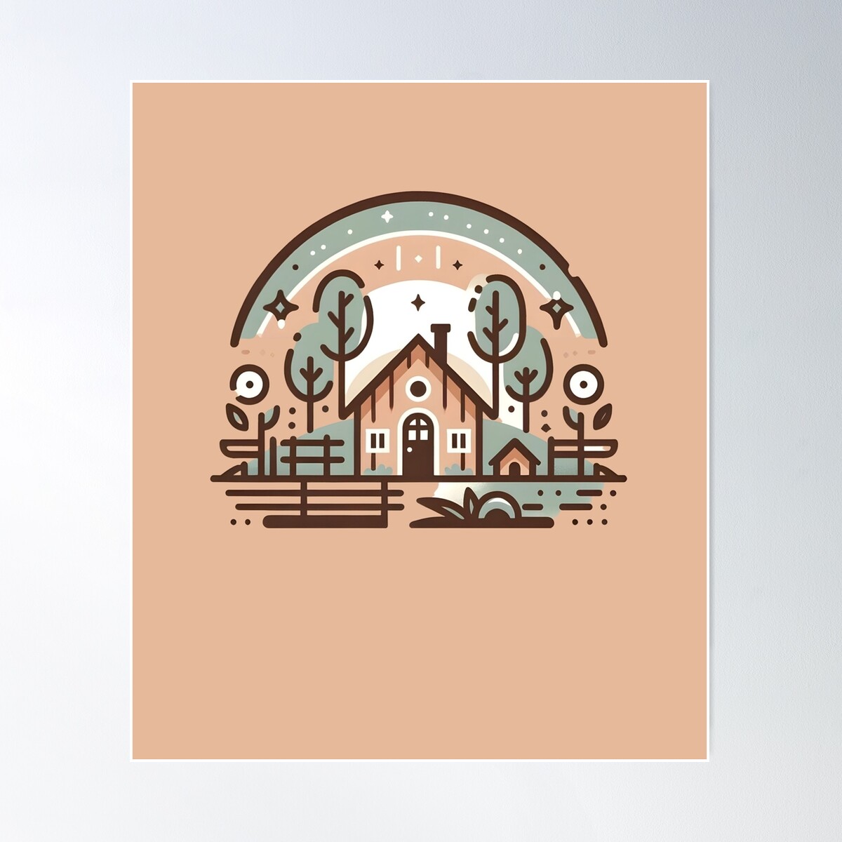 Rustic Retreat, Retro Cottage Poster Wall Art, Modern Wall Decor For ...