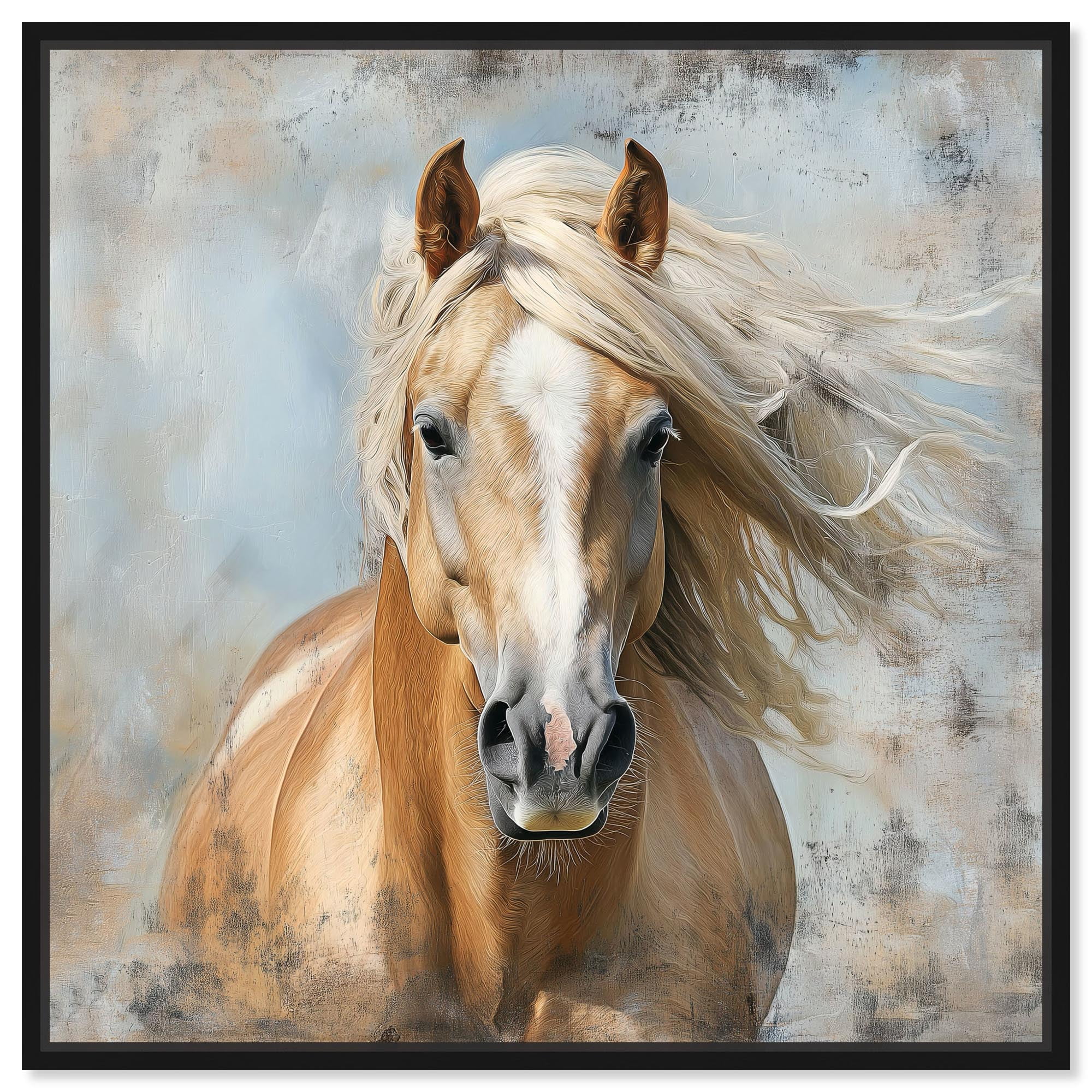 Rustic Rider Canvas Horse Wall Art by Art Remedy, Black Frame, 20" x 20" - Walmart.com