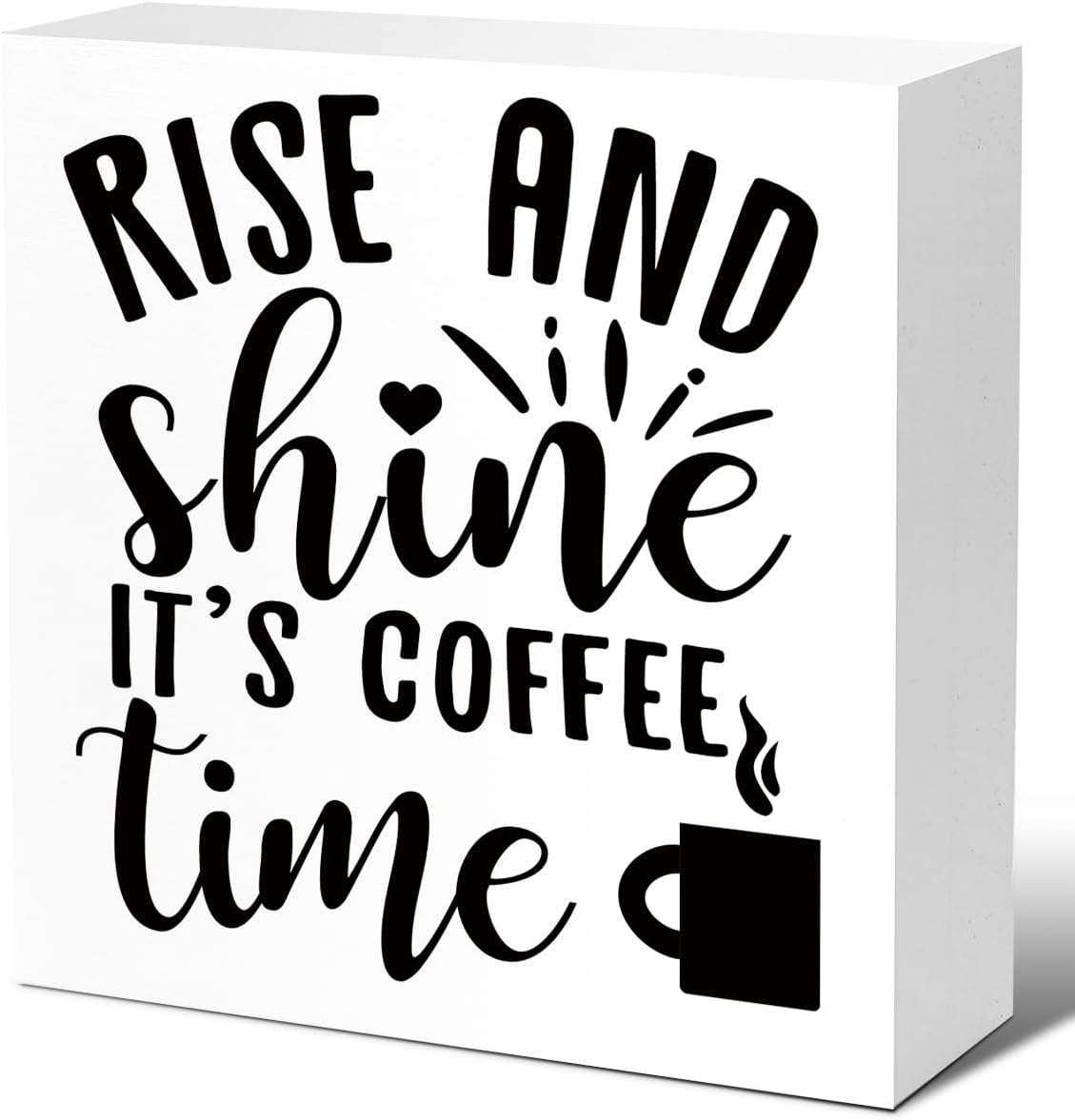 Rustic Rise and Shine It' Coffee Time Kitchen Sign Decor,Funny Kitchen ...