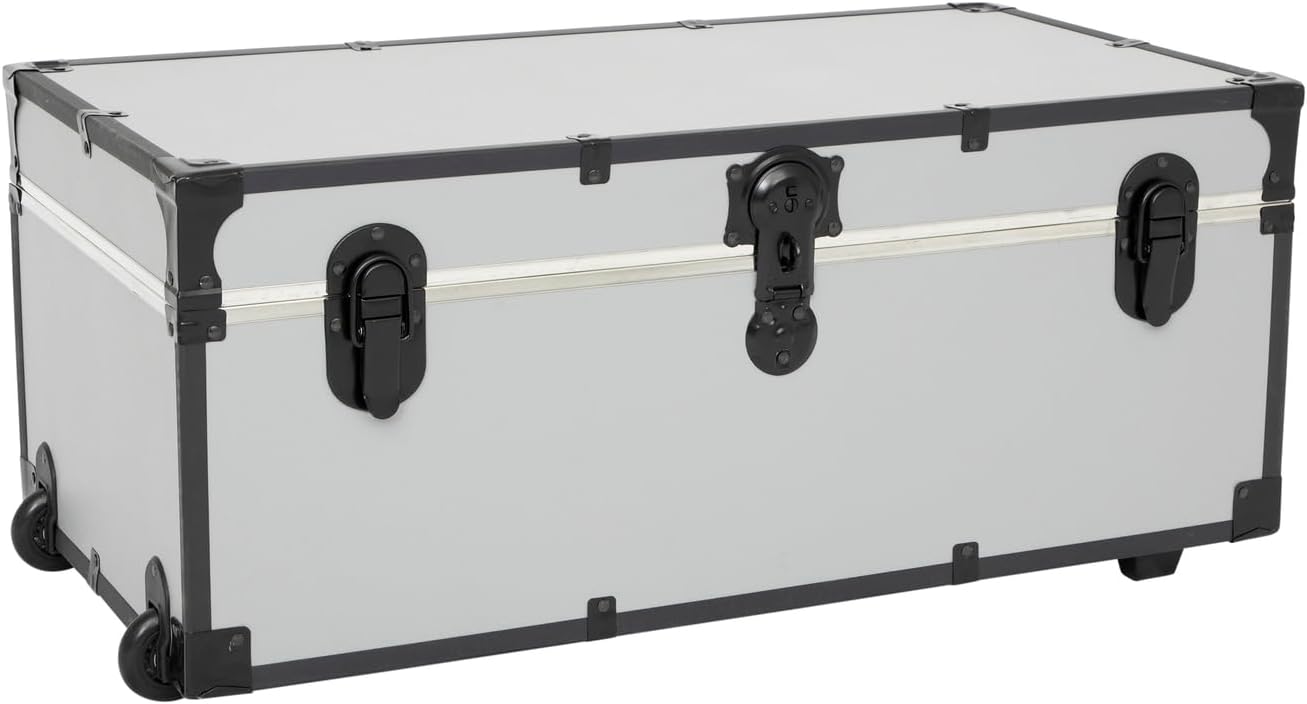 Rustic Romance 30" College Storage Trunk with Wheels & Lock, Latch ...