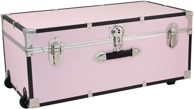 Rustic Romance 30" Storage Trunk with Wheels & Lock, Lockable, Latch ...
