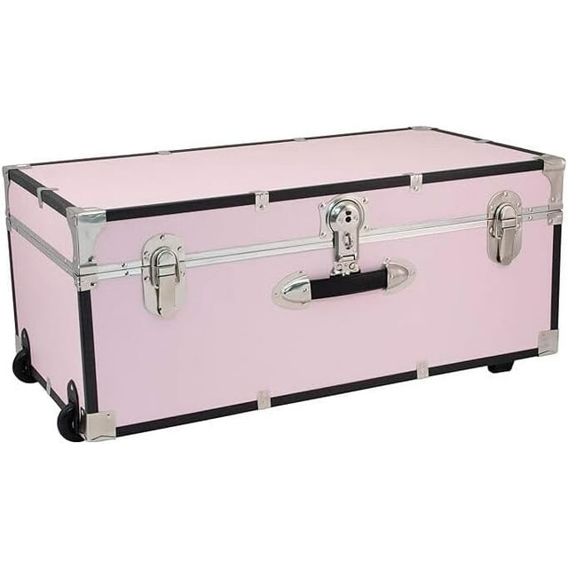 Rustic Romance 30" Storage Trunk with Wheels & Lock, Lockable, Latch ...