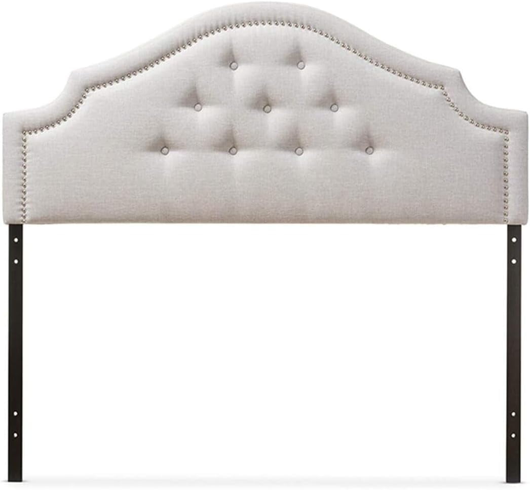 Rustic Romance Modern Upholstered Headboard, Button Tufted, Nail Head ...