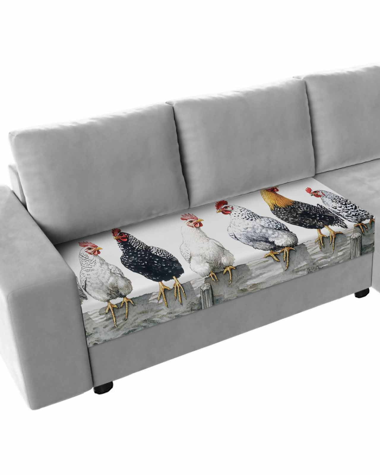 Rustic Rooster Sofa Couch Cushion Covers Washable, Removable ...