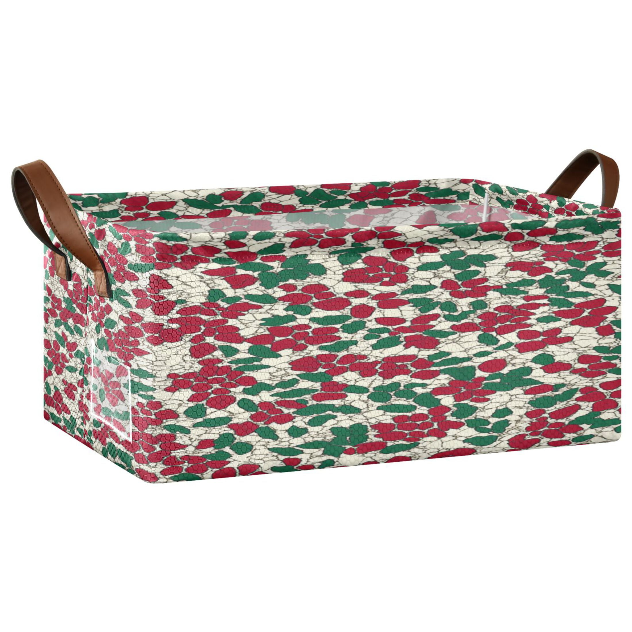 Rustic Rose Pattern Open Home Storage Bins Foldable Metal Frame Shelf ...