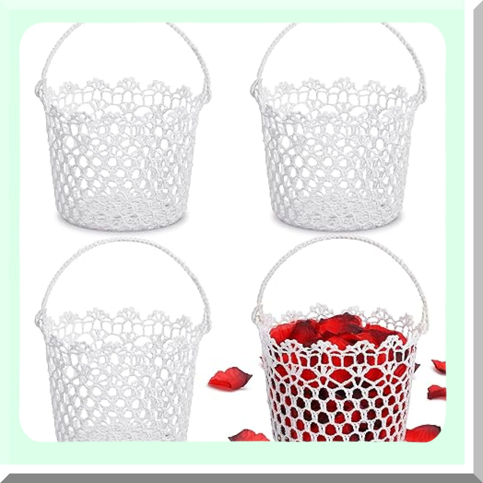 Rustic Rose Wedding Basket Set - Farmhouse Flower Girl Baskets with ...