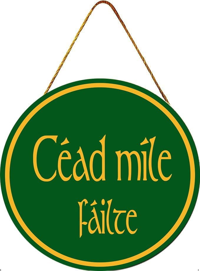 Rustic Round Wooden Slainte Cheers Irish Pub Sign - Bar Sign Man Cave ...