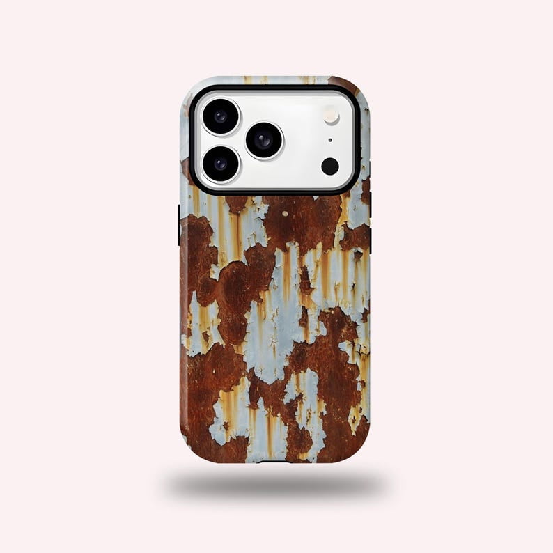 Rustic Rusted Metal Texture iPhone Case, Industrial Rugged Design with ...