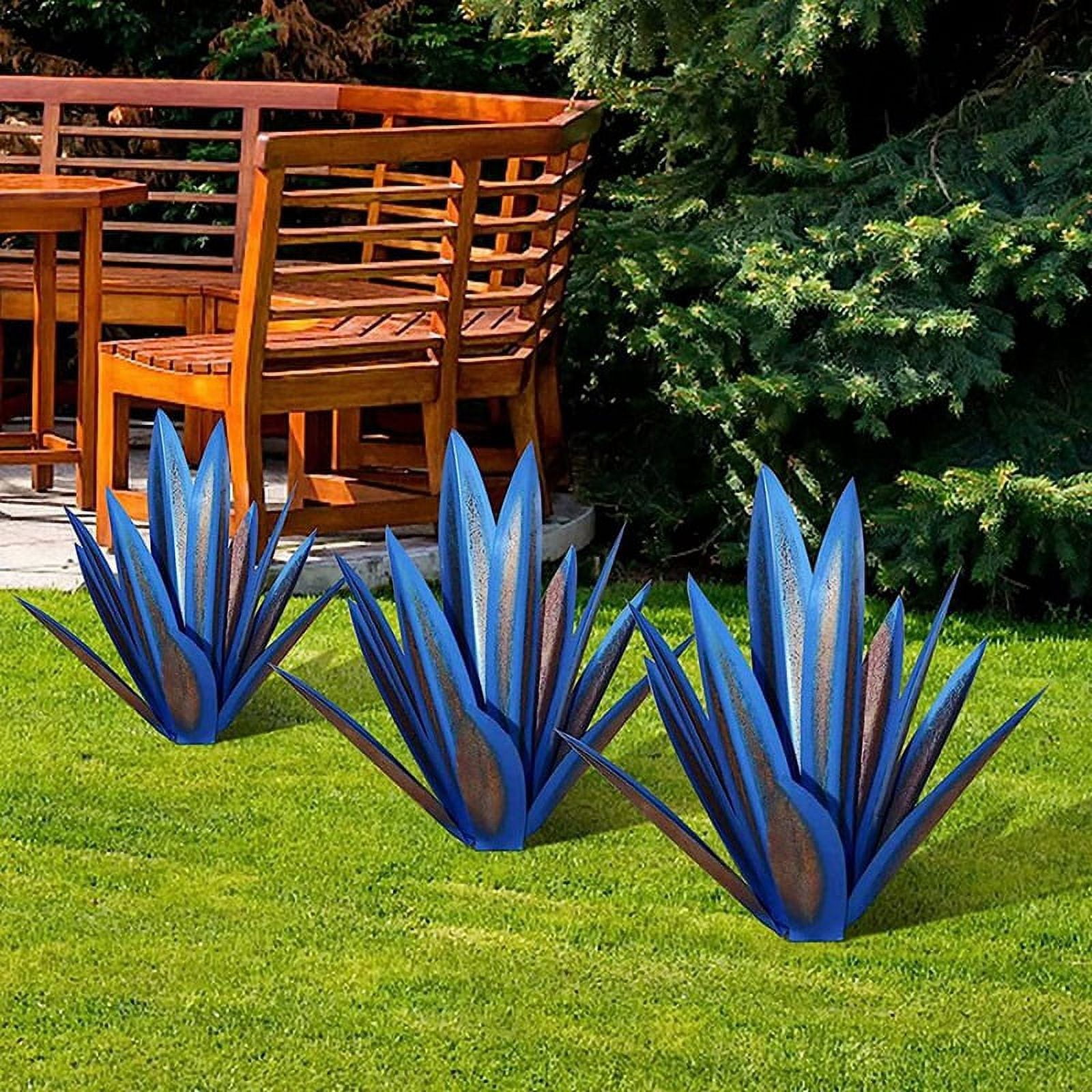 Rustic Sculpture Metal Agave Plant Home Decor Rustic Hand Painted Metal ...