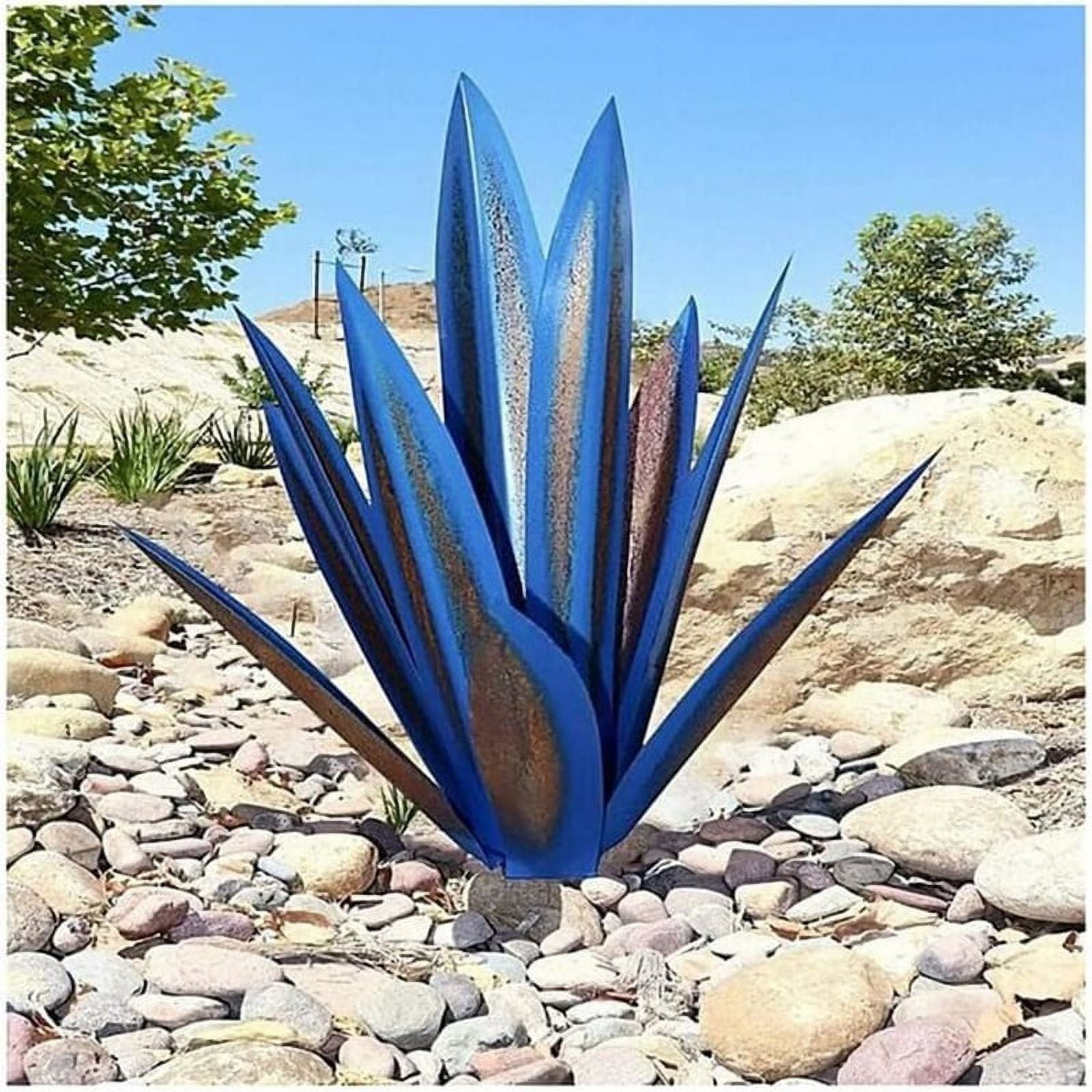 Rustic Sculpture Metal Agave Plant Home Decor Rustic Hand Painted Metal ...