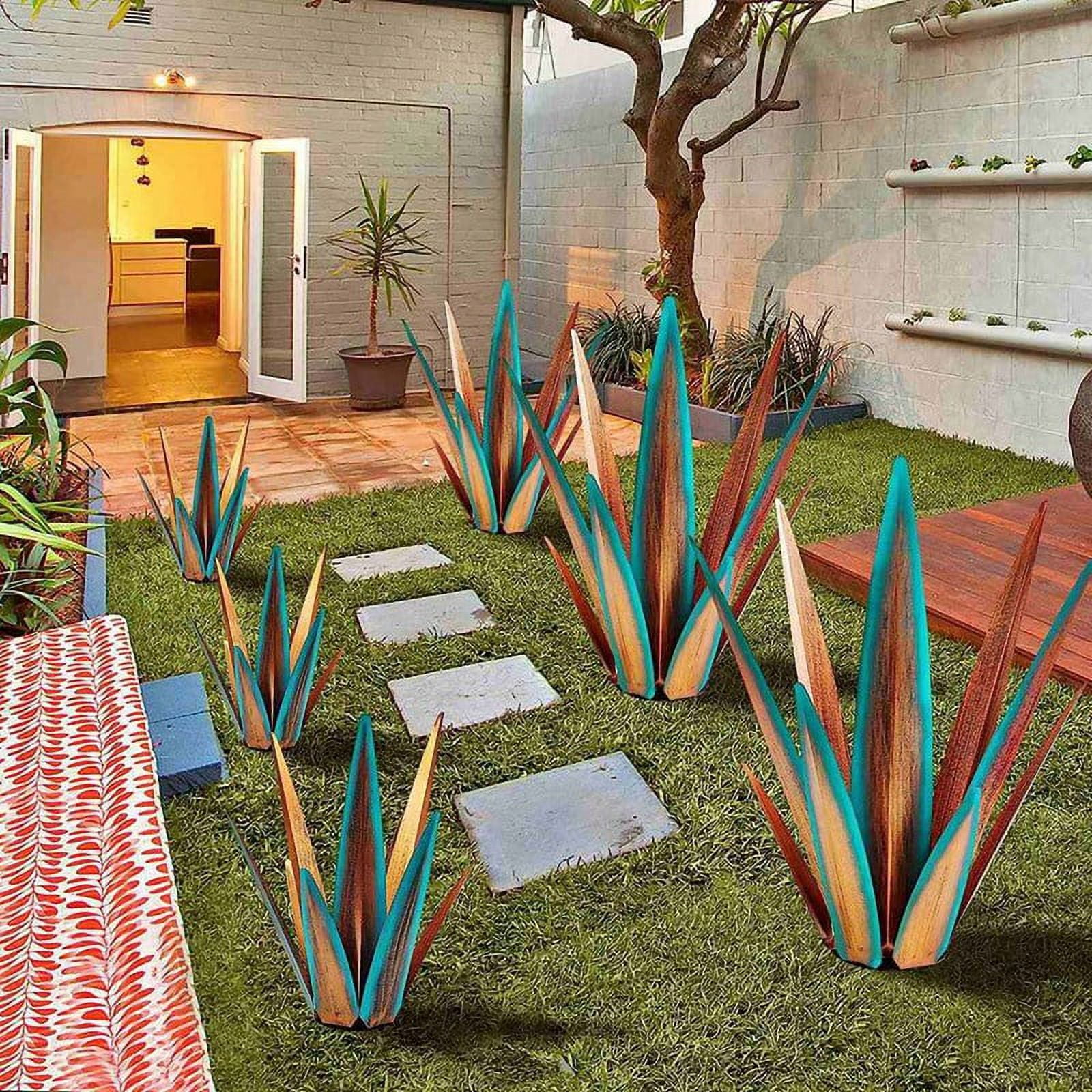 Rustic Sculpture, Rustic Metal Agave Plants for Outdoor Patio Yard ...