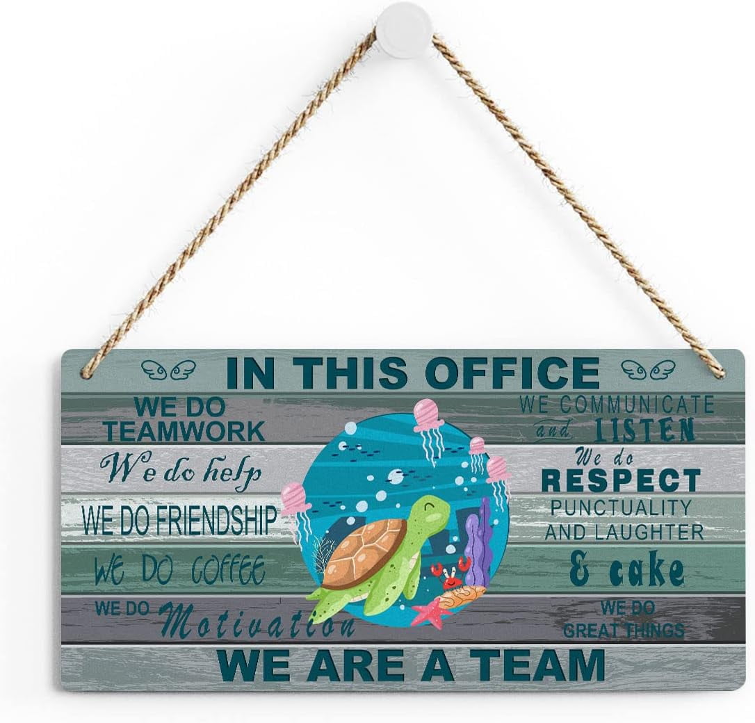 Rustic Sea Turtle Office Wood Decor Sign, Inspirational Quote We Do ...