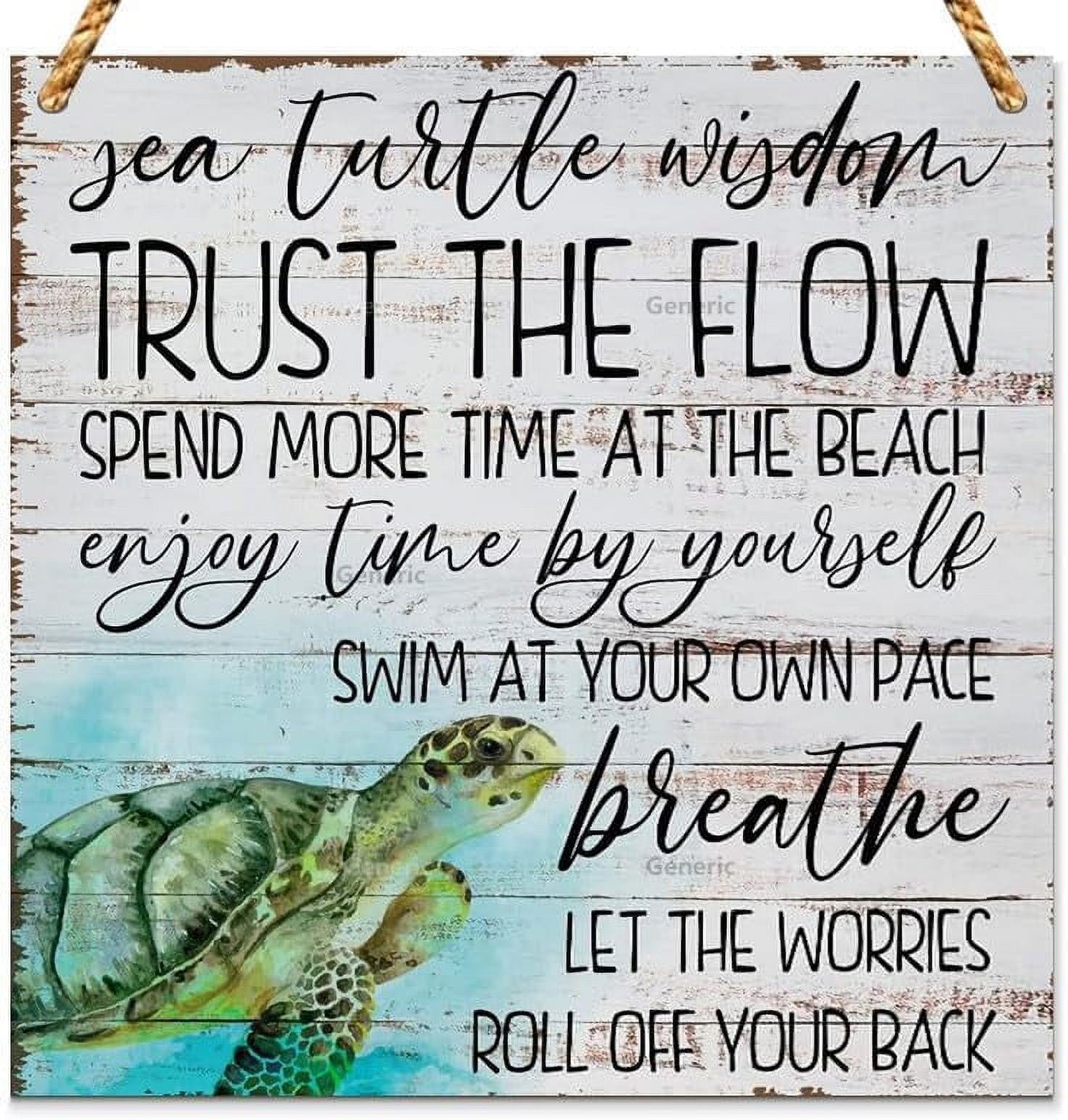 Rustic Sea Turtle Theme Wood Sign, Farmhouse Beach Artwork Decor ...