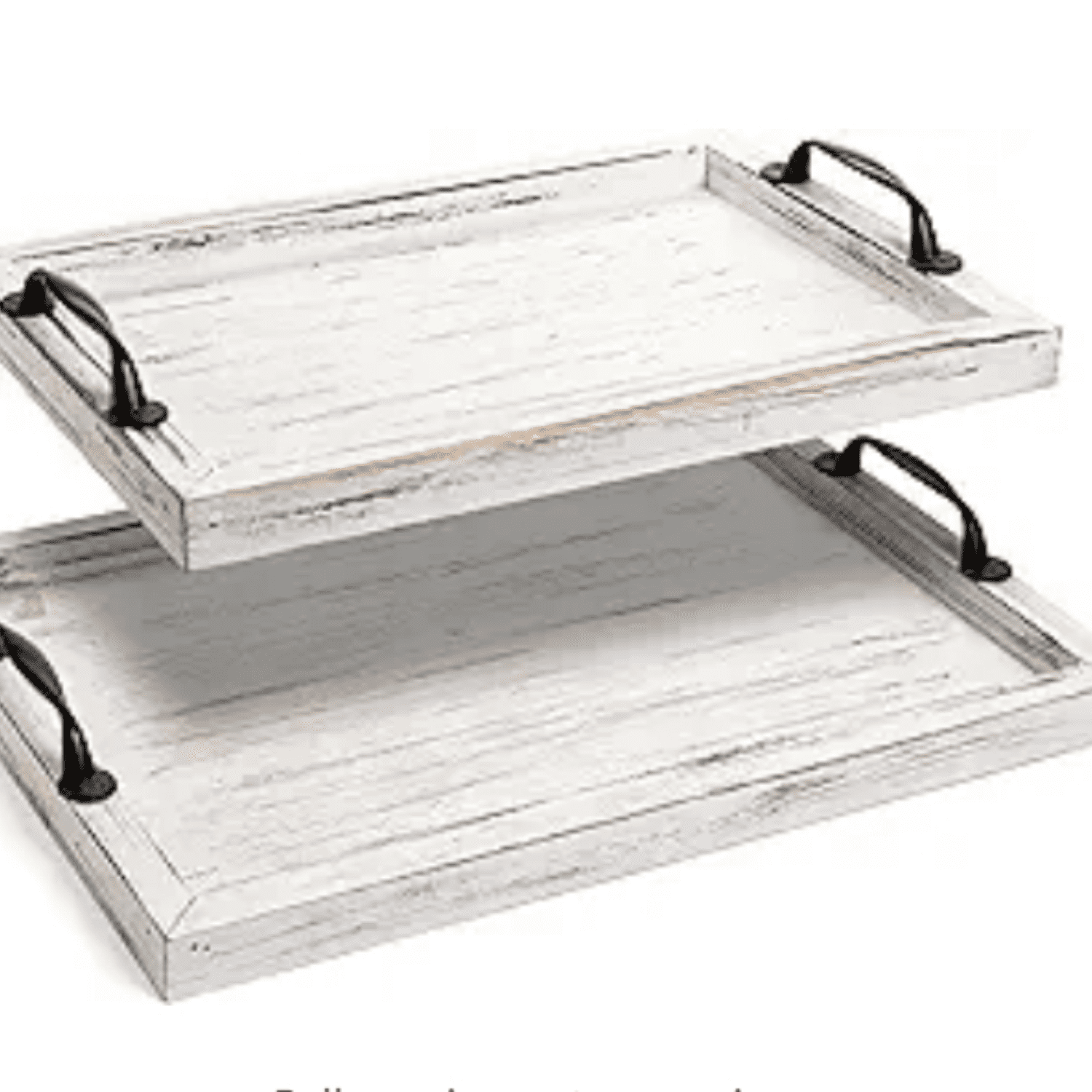 Rustic Serving Tray with Handles - 2 Nesting Trays for Serving Food ...