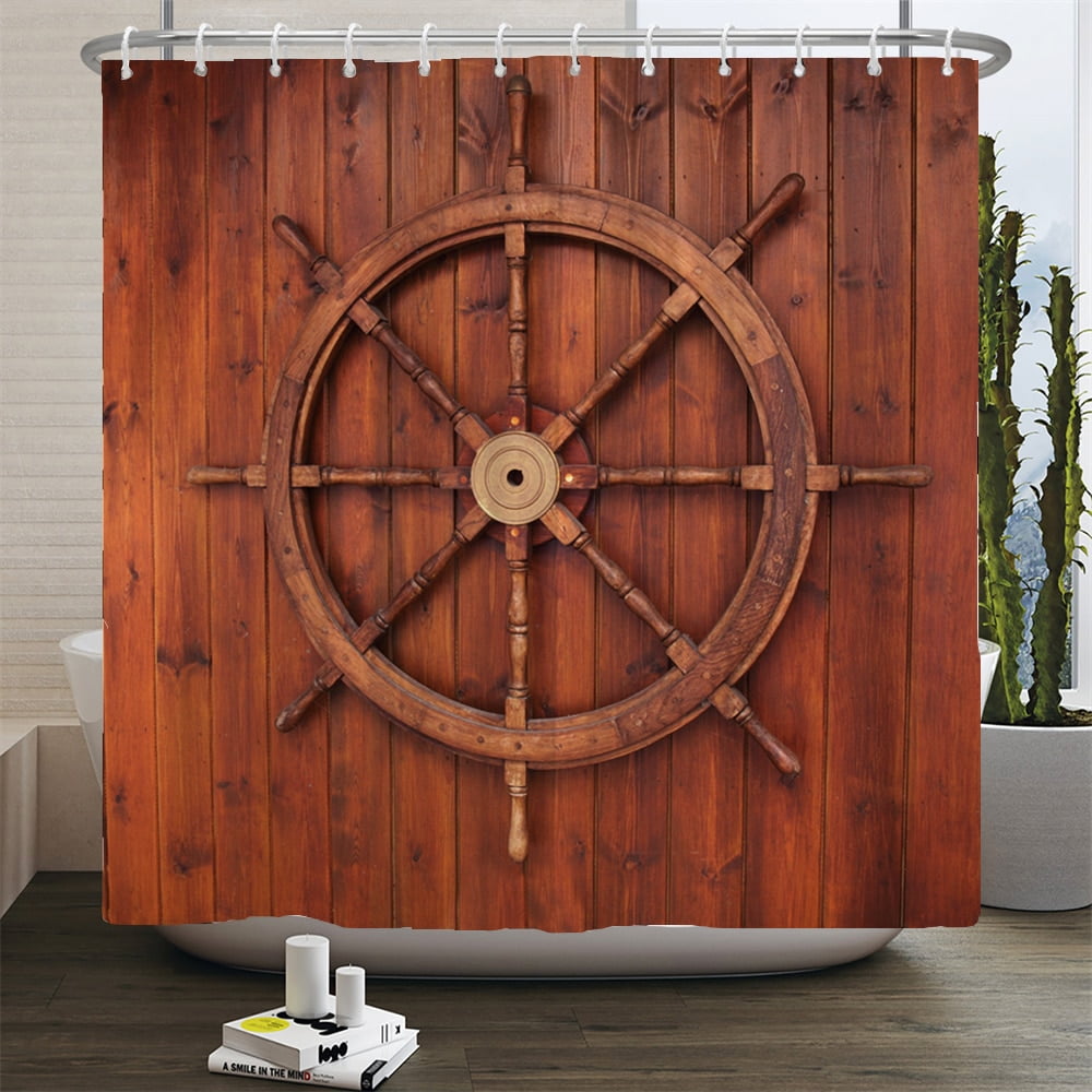 Rustic Shower Curtain Vintage Vertical Wood Planks Distressed Rustic ...